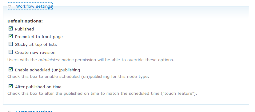 Add Scheduler to Content Type [#631400] | Drupal.org