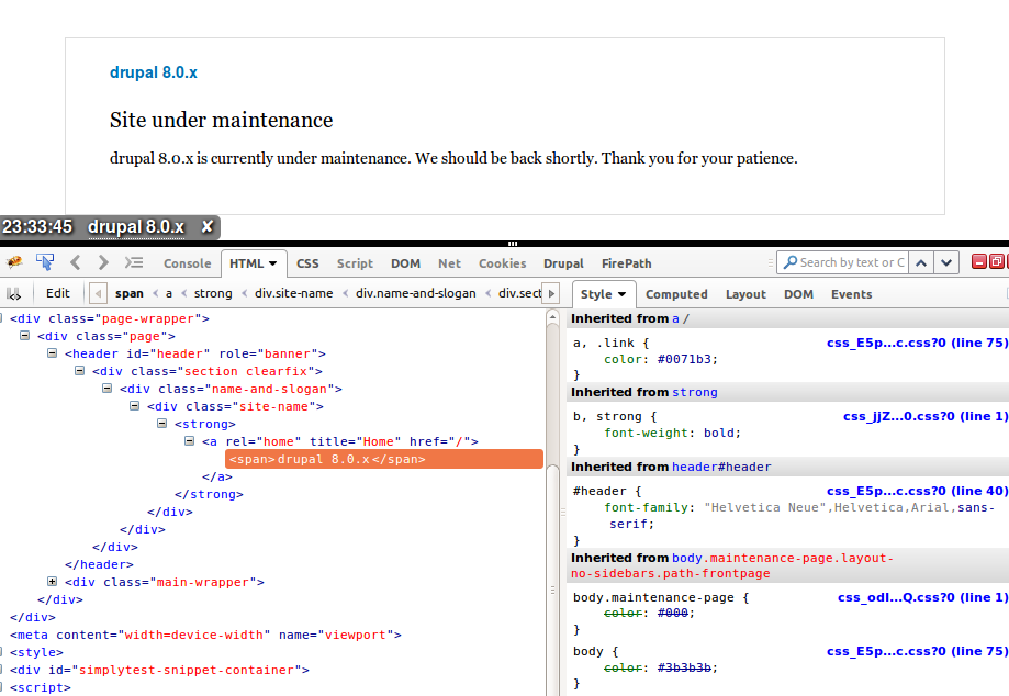 Clean up the "maintenance page" component in Bartik [#2542620] | Drupal.org
