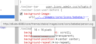 Remove user.icons.admin library from core CSS [#2566831] | Drupal.org