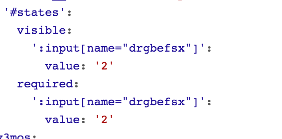 Drupal States not working for display/require on multiple values ...