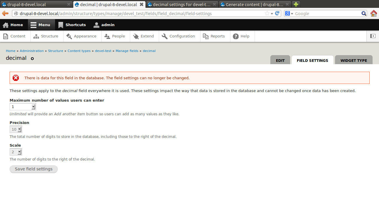Devel_generate ignores precision/scale for decimal fields [#1649426] | Drupal.org