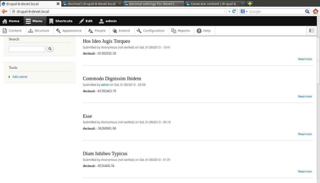 Devel_generate ignores precision/scale for decimal fields [#1649426] | Drupal.org