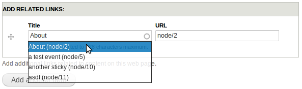 Having autocomplete for internal links [#1370926] | Drupal.org