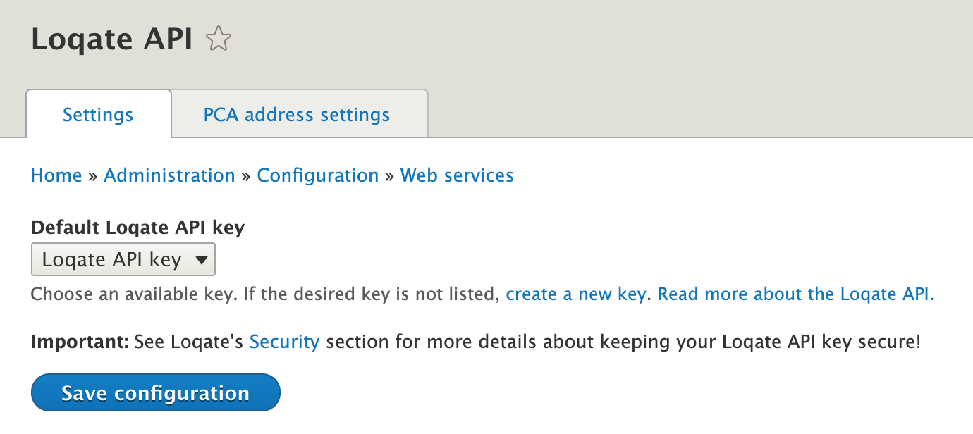 Basic functionality | Loqate | Drupal Wiki guide on Drupal.org