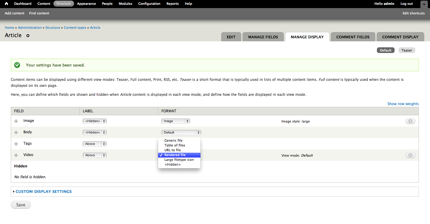 File fields do not have the media formatter option [#1390878] | Drupal.org