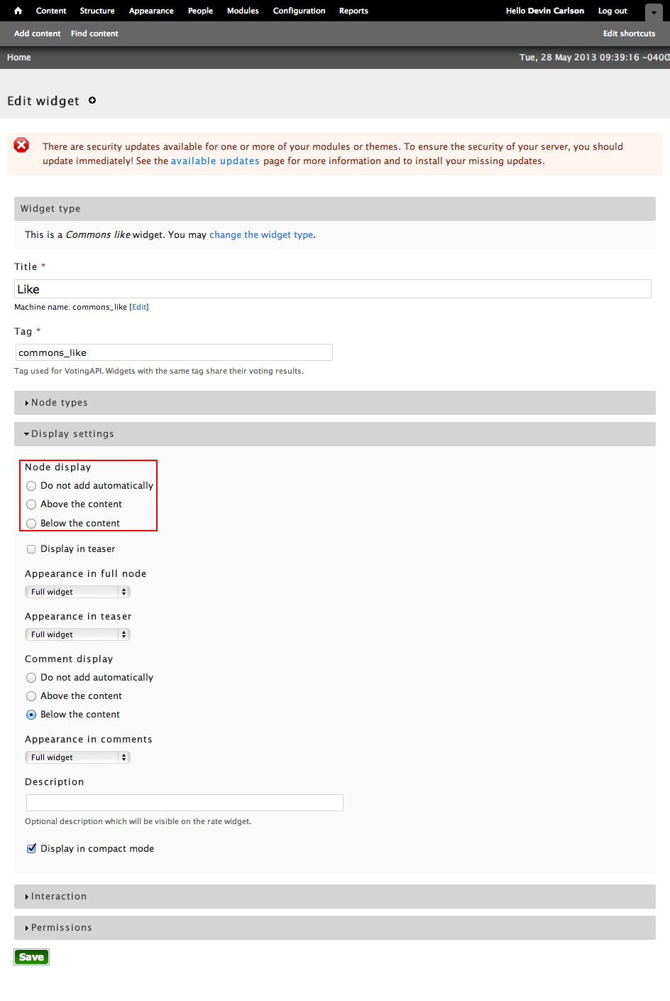 Commons Like for new content types [#1989048] | Drupal.org