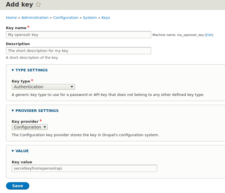 Setting up opensolr credentials (important) | Search API opensolr | Drupal Wiki guide on Drupal.org