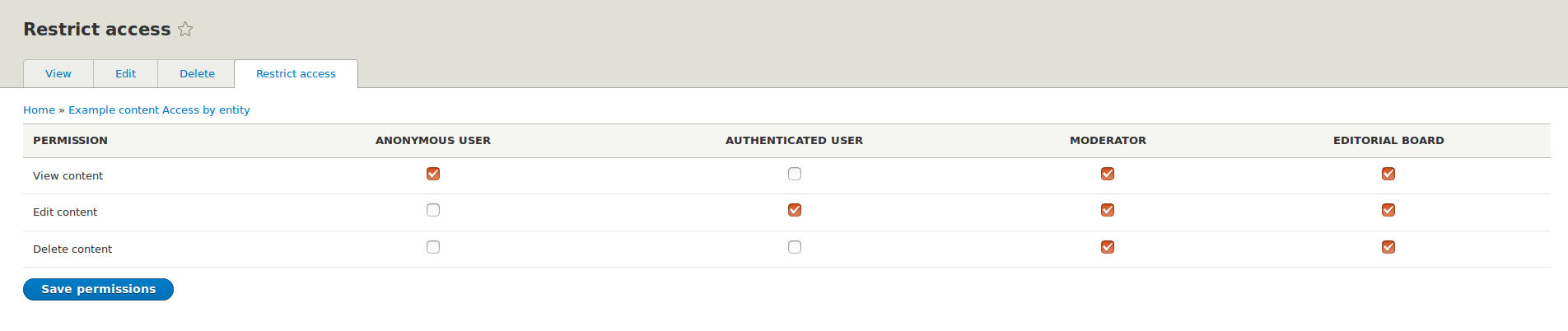 Access by entity | Drupal.org