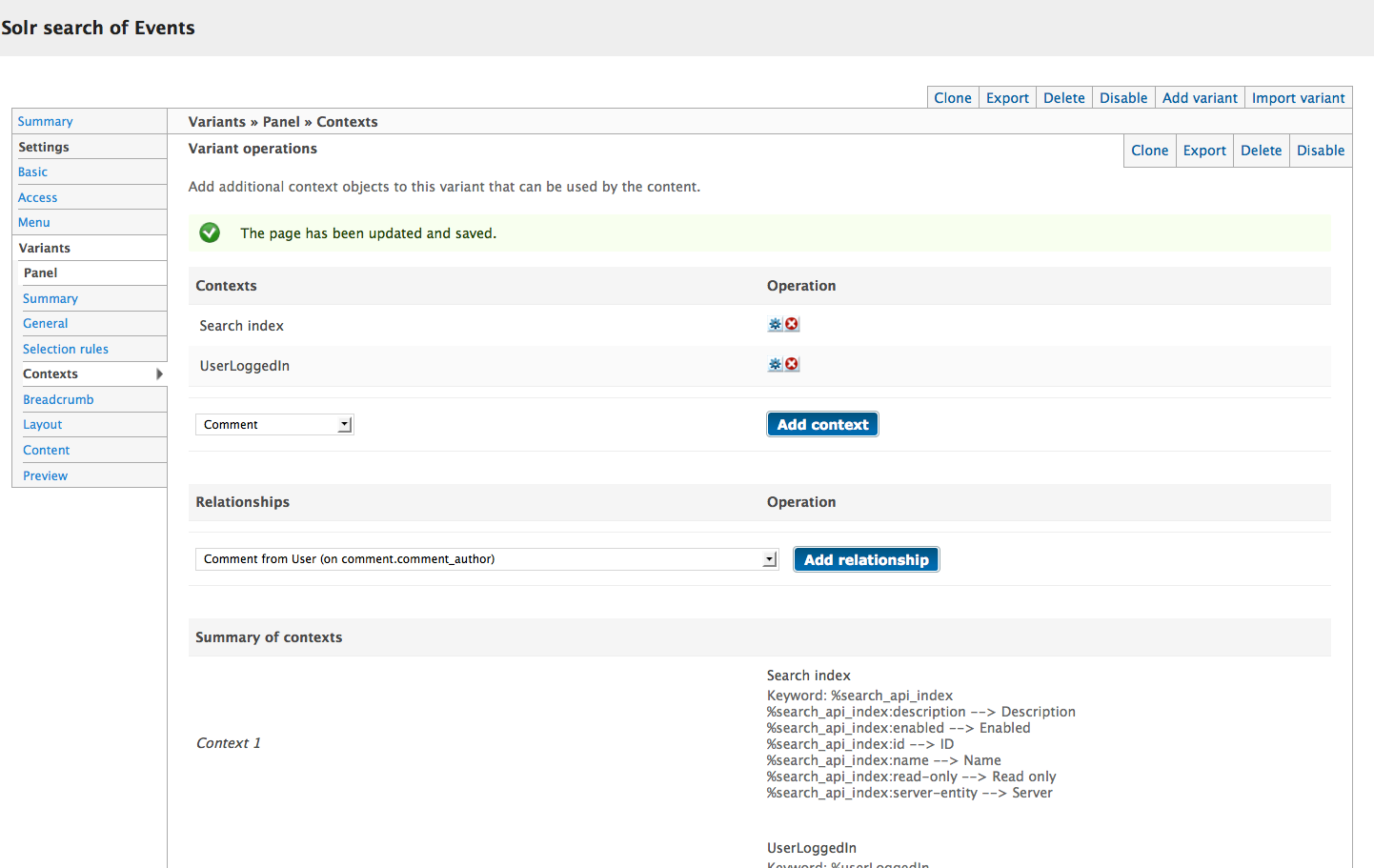 Panel page with tabs and nested tabs displays correctly for authenticated users but incorrectly ...