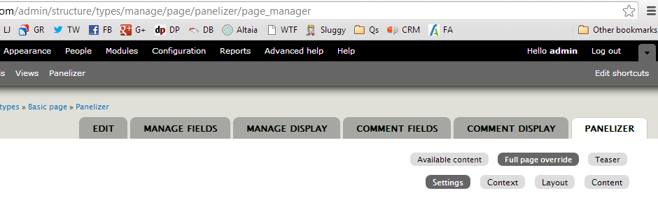 "You are not authorized to access this page." when attempting to access Context, Layout or ...