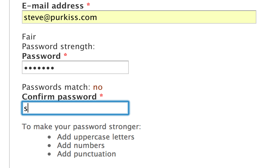Add option to disable password strength checking [#432962] | Drupal.org