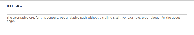 Rewrite description for URL alias on node/add/* [#1388832] | Drupal.org