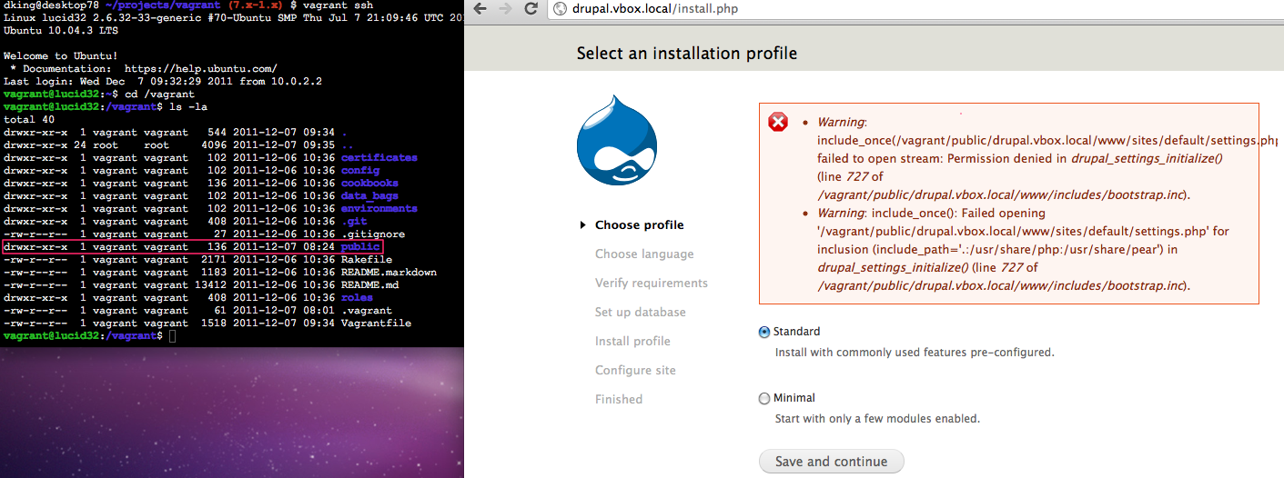 Permission issues with public folder throws warnings [#1364008] | Drupal.org