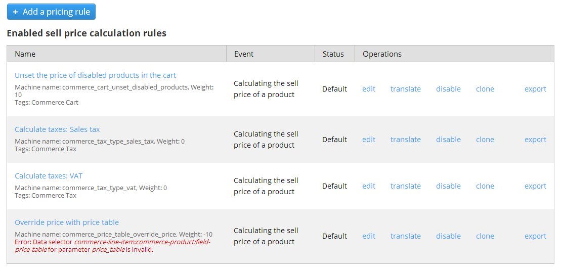 Pricing rule error [#2047727] | Drupal.org