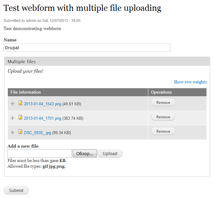 Webform Multiple File | Drupal.org Webform Multiple File | Drupal.org