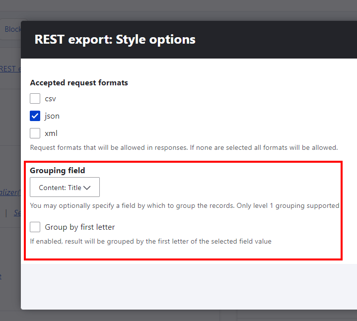 Views REST Export Field Grouping | Drupal.org Views REST Export Field Grouping | Drupal.org