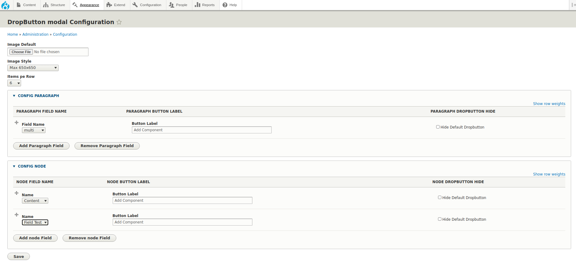 DropButton as Modal | Drupal.org