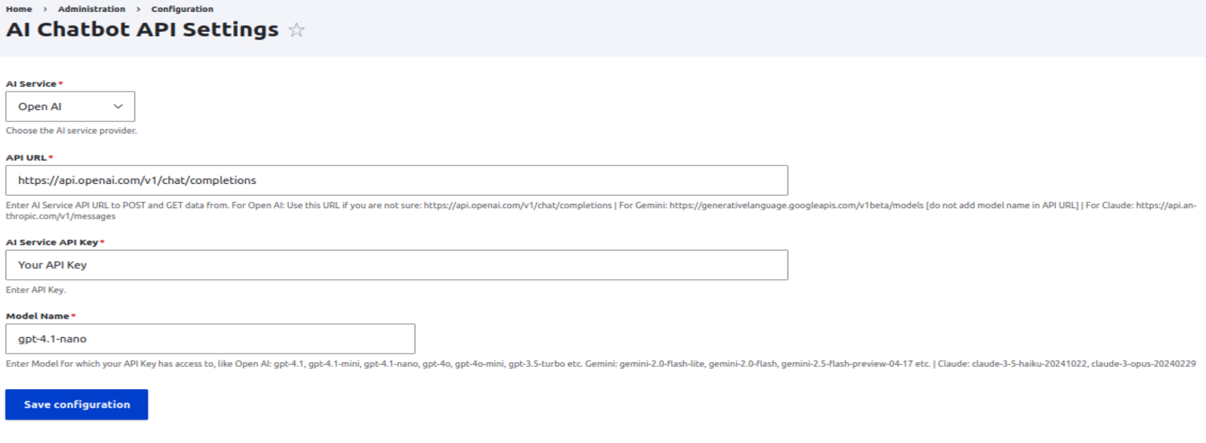 Custom AI Chatbot Module for Drupal 9.x, 10.x and 11.x | Drupal.org