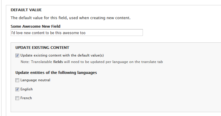 Field Defaults | Drupal.org