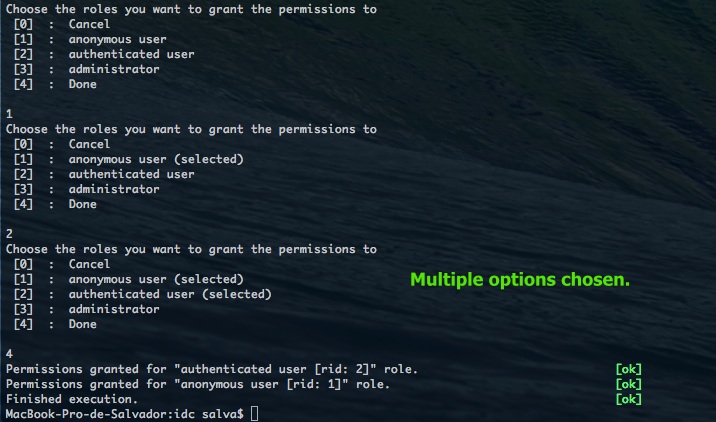 Interactive Drush Commands Idc