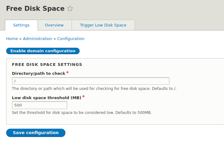 Free Disk Space | Drupal.org