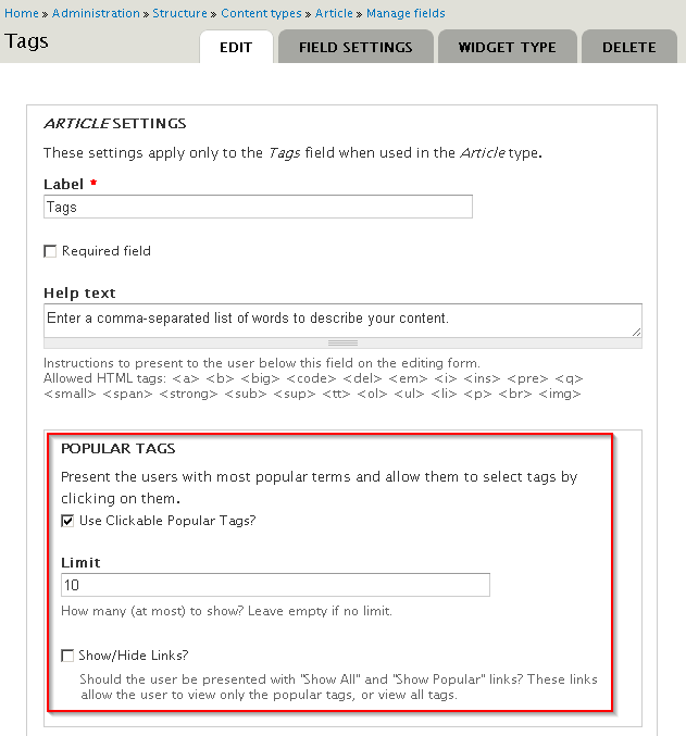 Popular Tags | Drupal.org