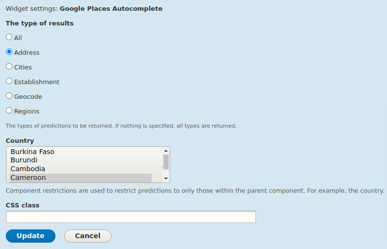 Google Places Autocomplete | Drupal.org