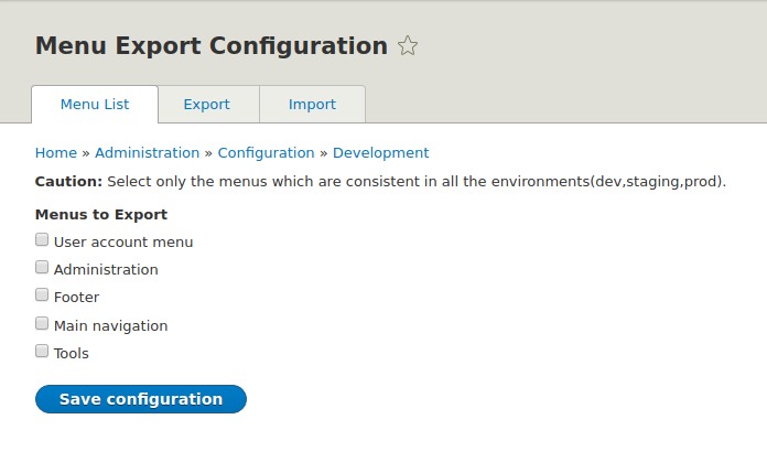 Menu Import and Export | Drupal.org