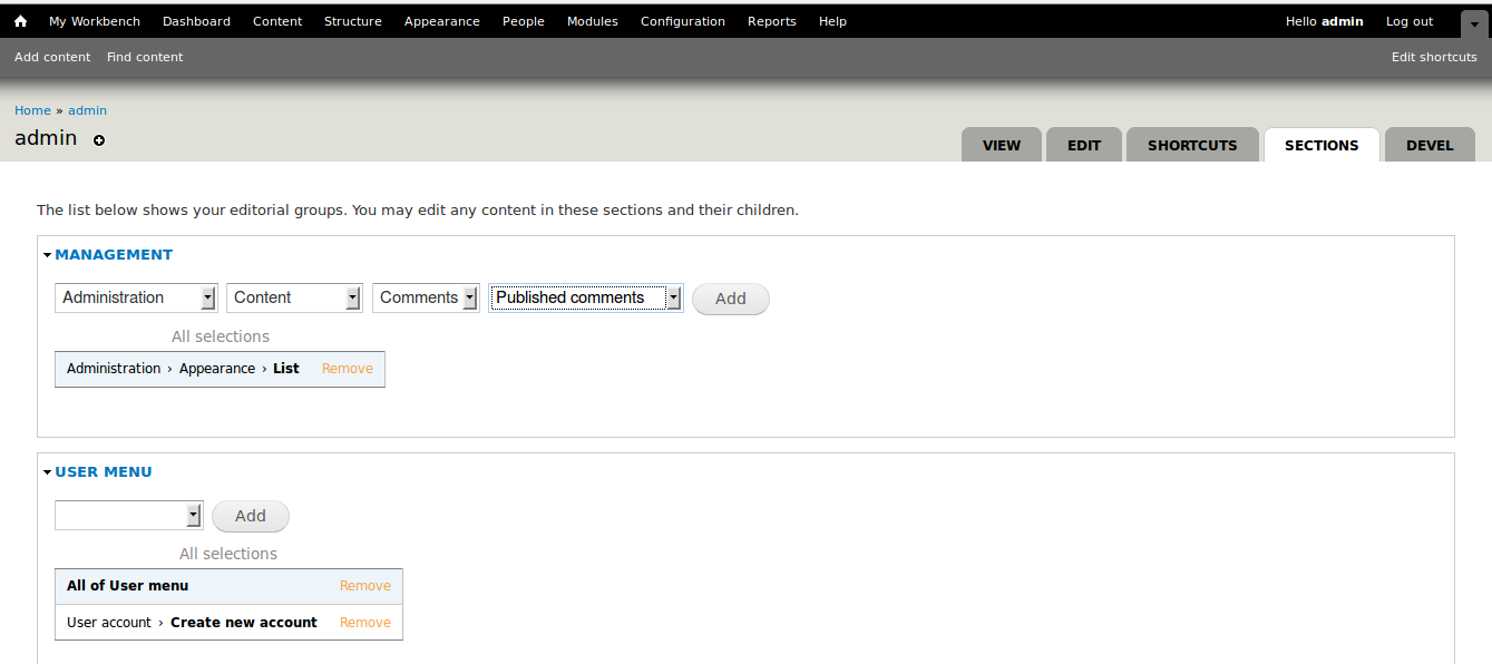 Workbench Access Hierarchical Select Section Assignment | Drupal.org