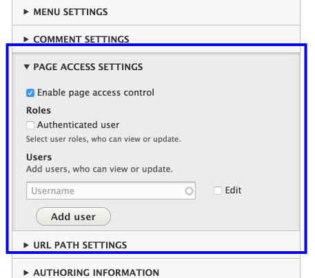 Page Access | Drupal.org