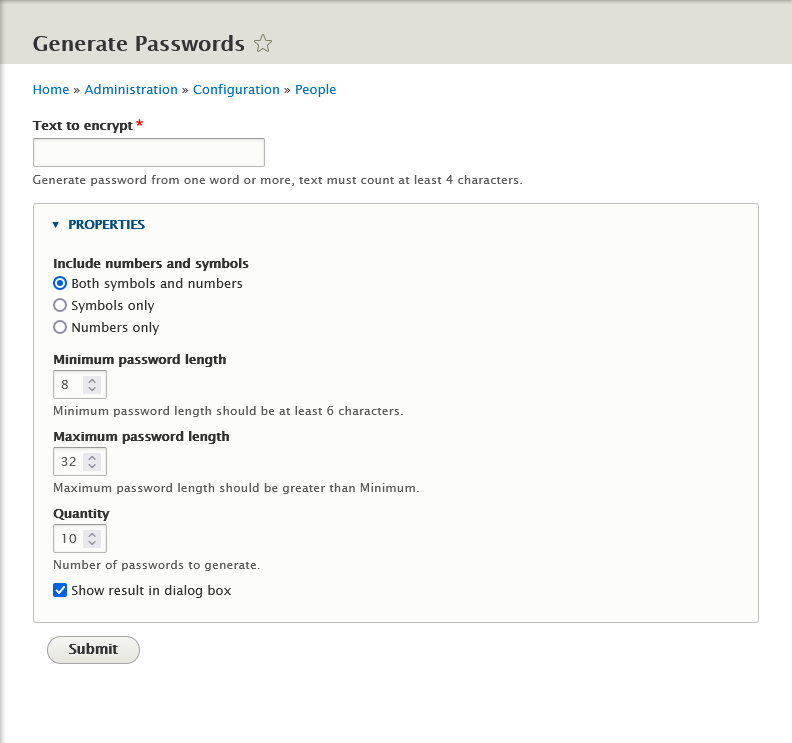 Password Generator Drupal