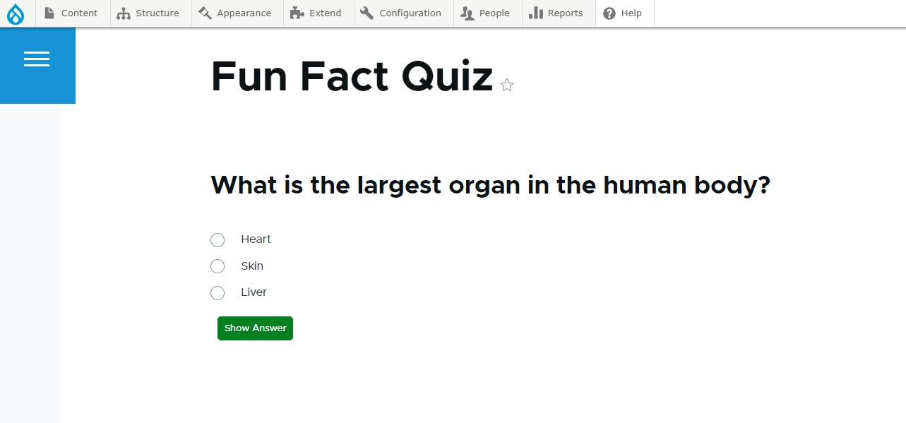 Fun Fact Quiz | Drupal.org Fun Fact Quiz | Drupal.org