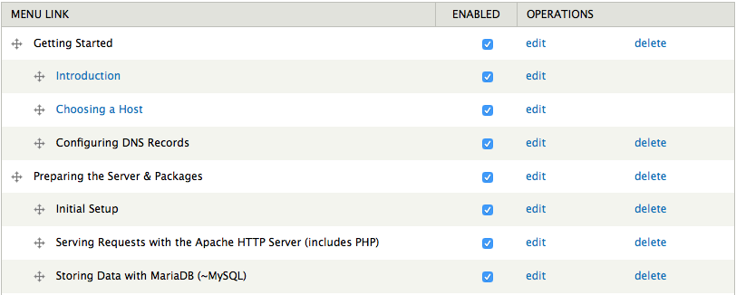 Book Menus | Drupal.org
