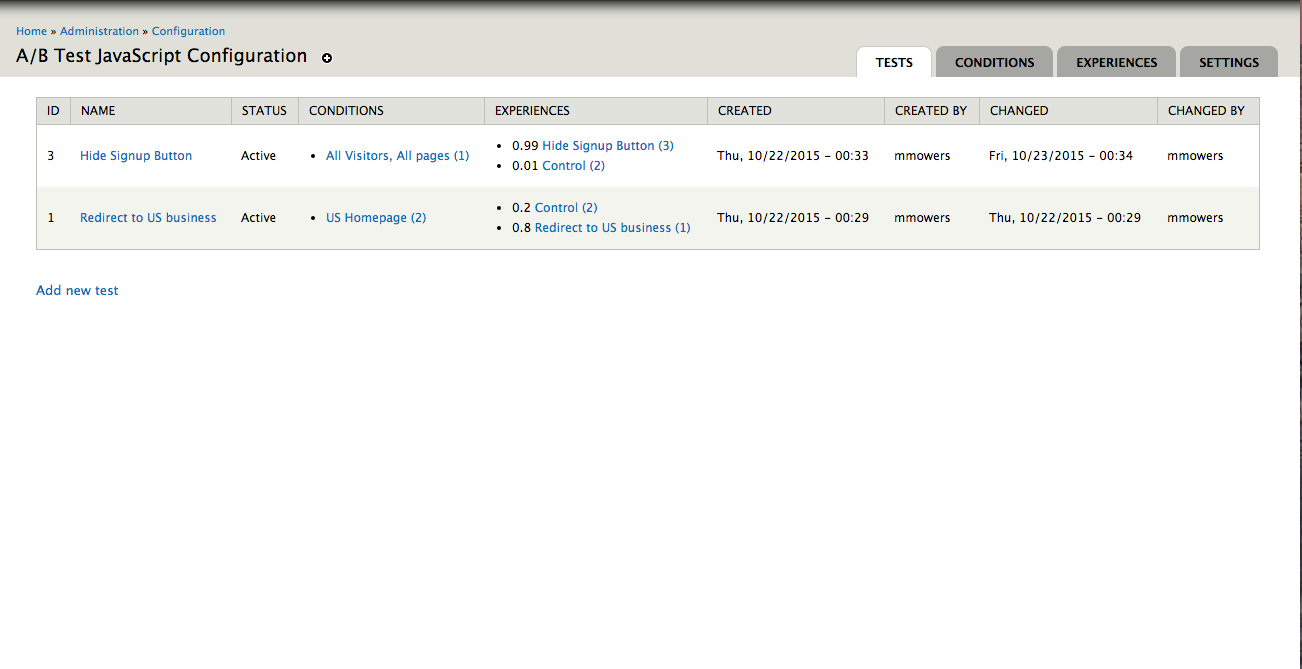 A/B Test JS | Drupal.org