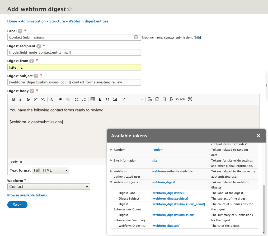 Webform Submissions Notification | Drupal.org