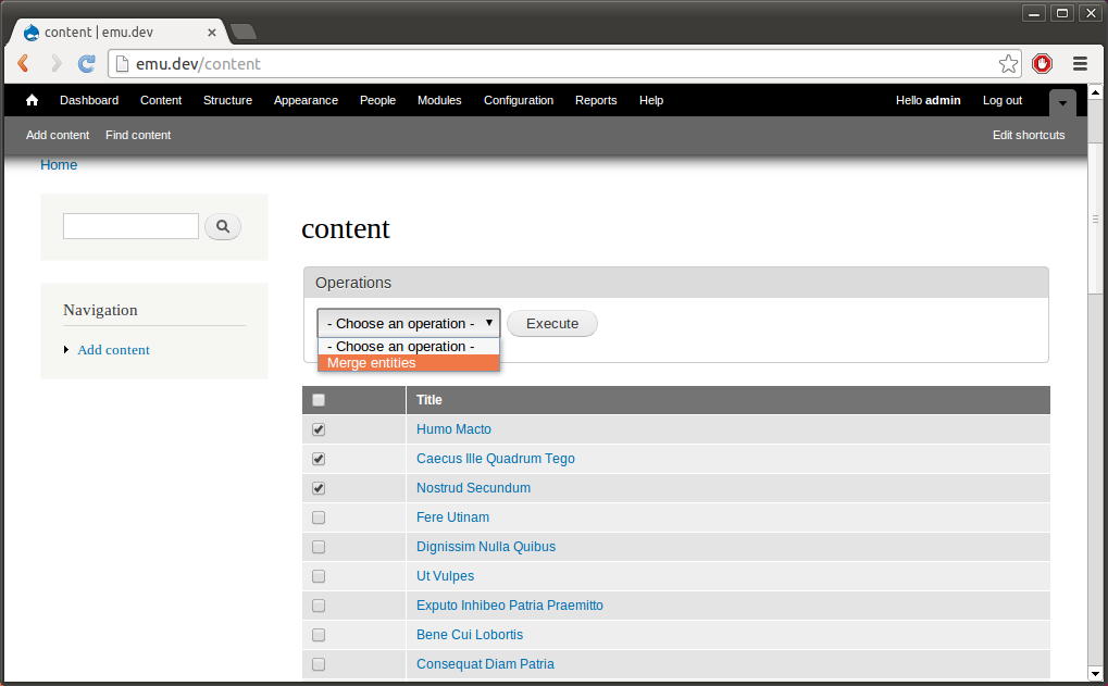 Entity Merge UI | Drupal.org