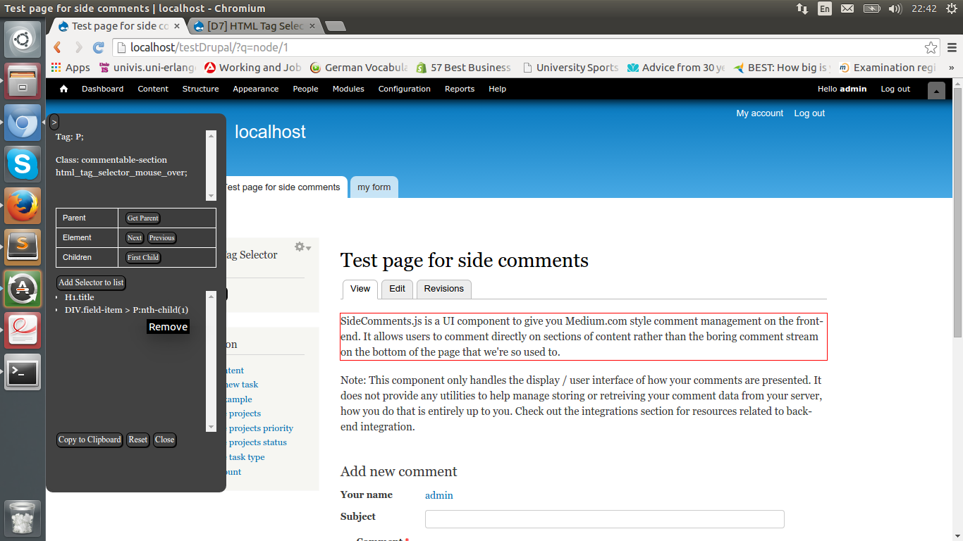 HTML Tag Selector | Drupal.org