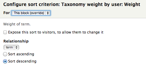 Taxonomy term weight by user | Drupal.org