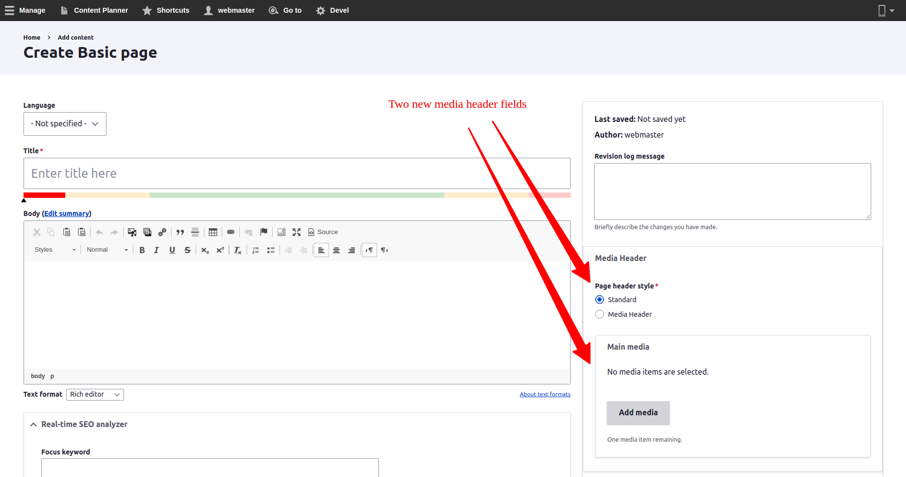 Varbase Media Header | Drupal.org