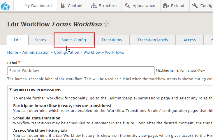 Workflow State Configuration | Drupal.org Workflow State Configuration | Drupal.org