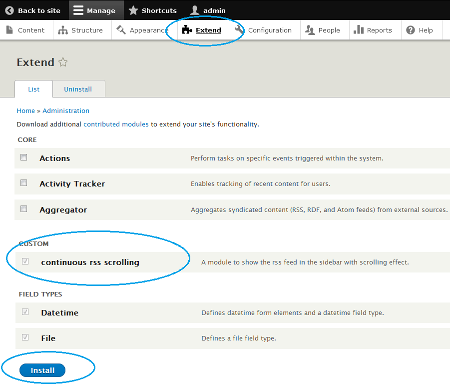 Continuous Rss Scrolling