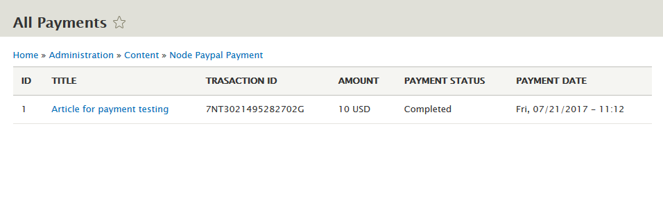 Node Paypal Payment