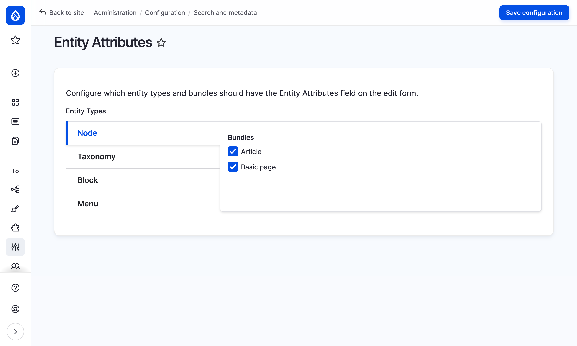 Entity Attributes Drupal Org