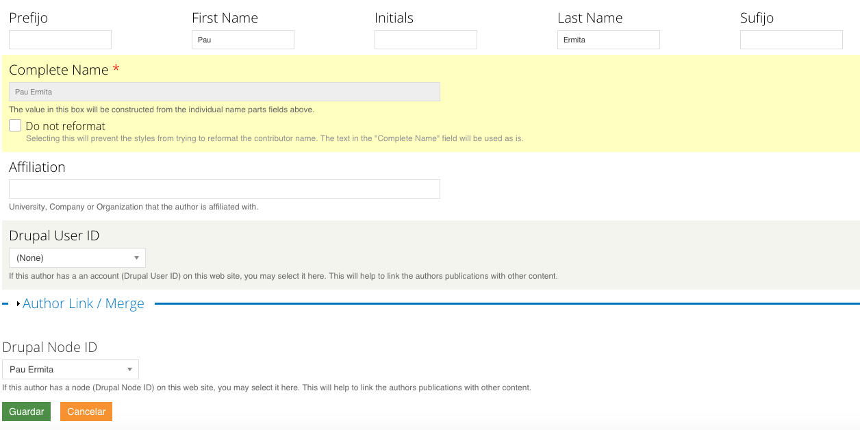 Biblio author node | Drupal.org