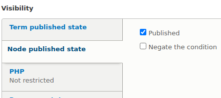 Block Condition Published | Drupal.org