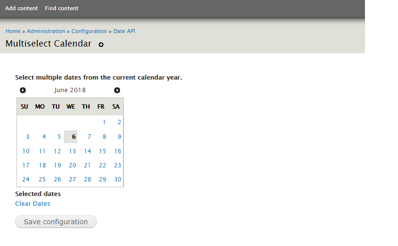 Calendar Multi Select Drupal