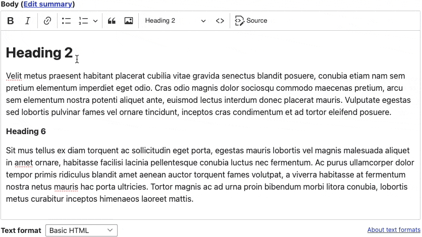 CKEditor Heading Size | Drupal.org CKEditor Heading Size | Drupal.org