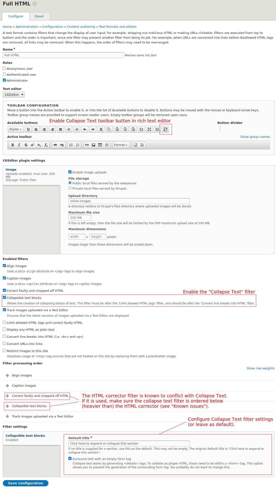 Collapse Text Drupal