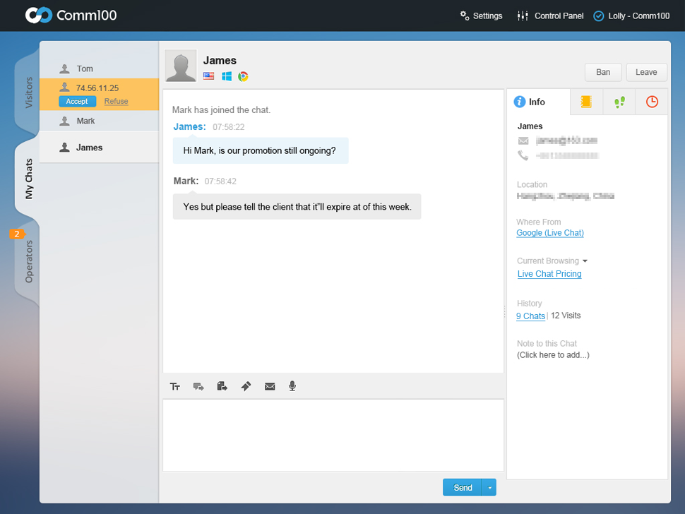 Comm100 Live Chat | Drupal.org