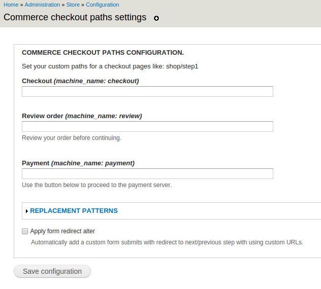 Commerce Checkout Paths